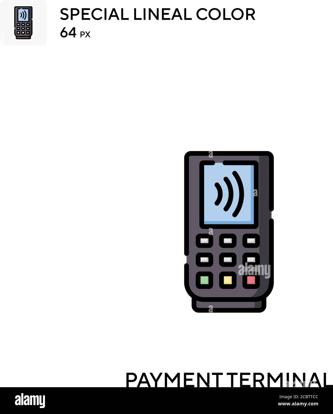 Payment terminal Special lineal color vector icon. Payment terminal ...