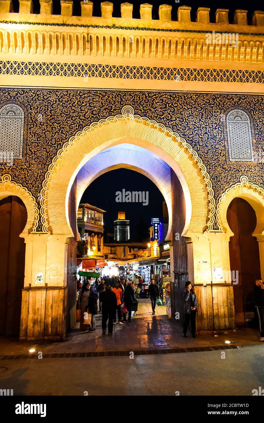 The Blue Gate in Fez Stock Photo - Alamy