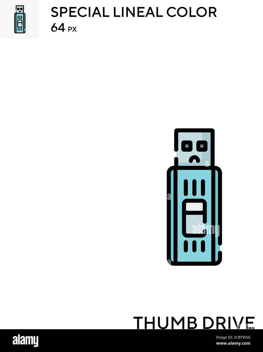 Thumb drive Special lineal color vector icon. Thumb drive icons for ...