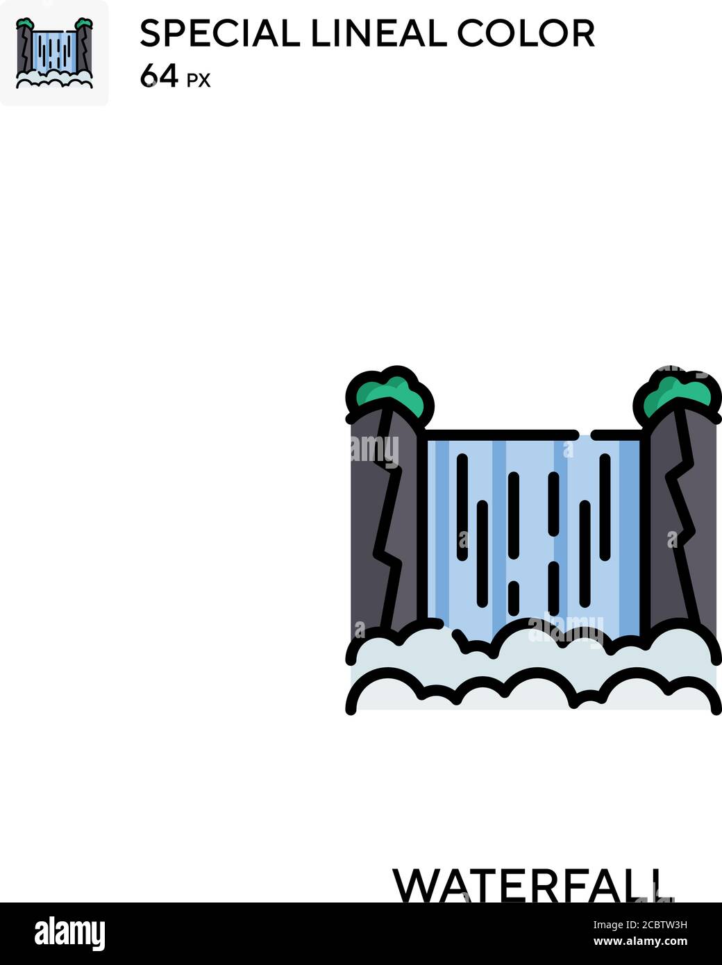 Waterfall Special lineal color vector icon. Waterfall icons for your ...