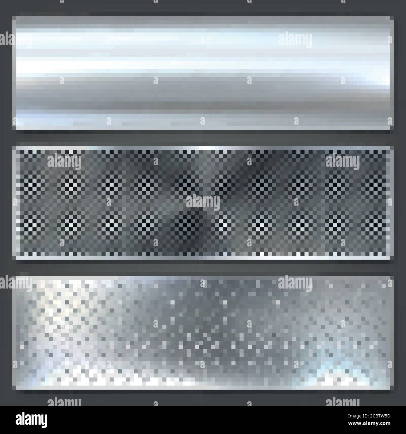 Realistic brushed metal textures set. Polished stainless steel ...
