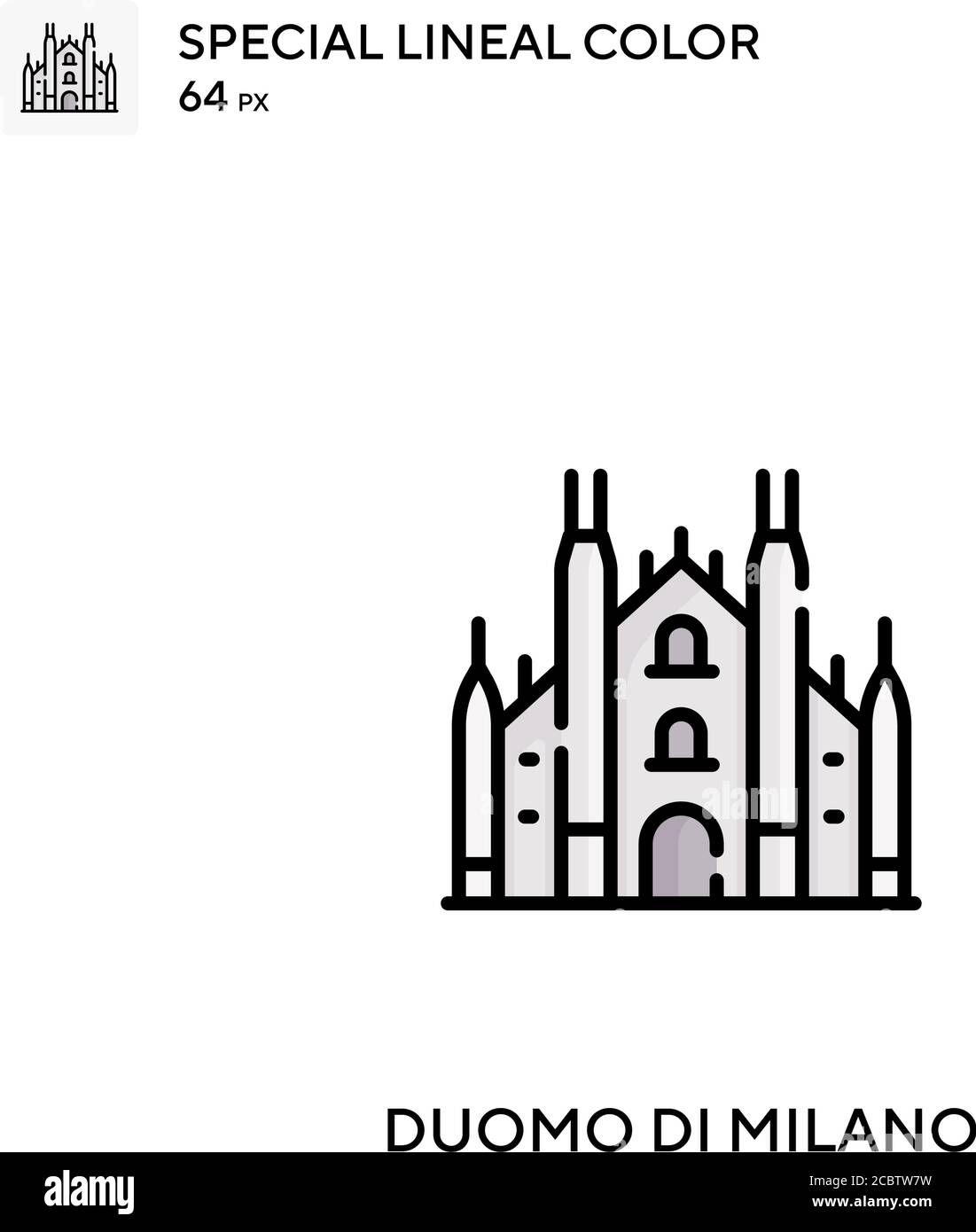 Duomo di milano Special lineal color vector icon. Duomo di milano icons ...