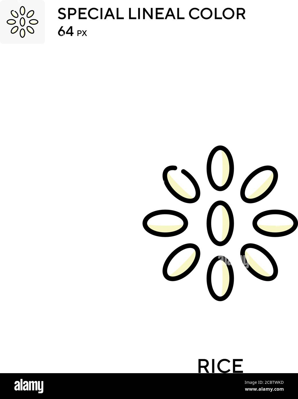 Rice Special lineal color vector icon. Rice icons for your business ...