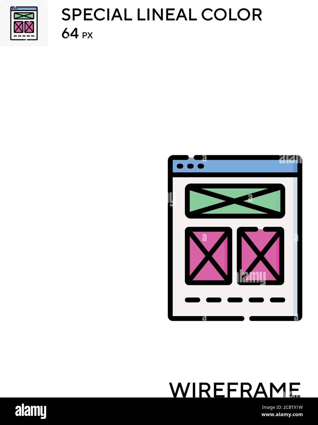 Wireframe Special lineal color vector icon. Wireframe icons for your ...