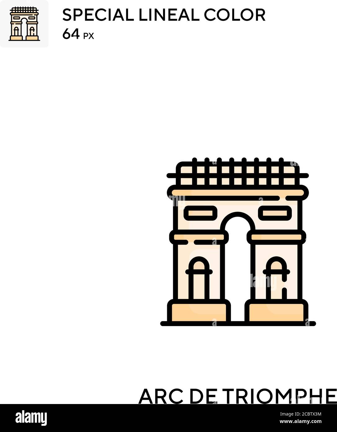 Arc de triomphe Special lineal color vector icon. Arc de triomphe icons ...
