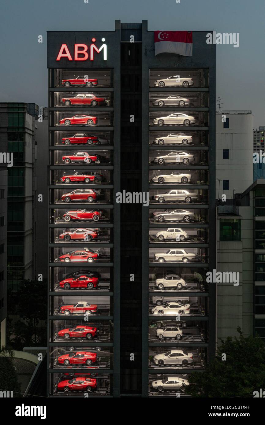 World's largest luxury car vending machine displays red & white cars ...