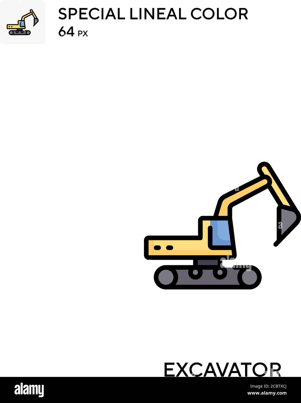 Excavator Special lineal color vector icon. Excavator icons for your ...