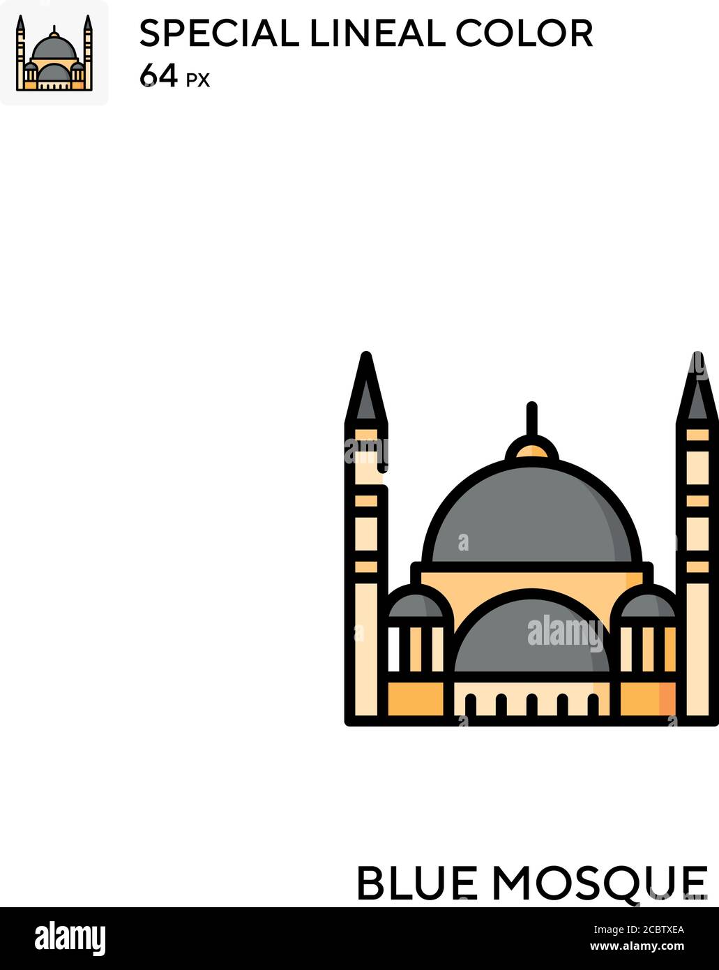Blue mosque Special lineal color vector icon. Blue mosque icons for ...