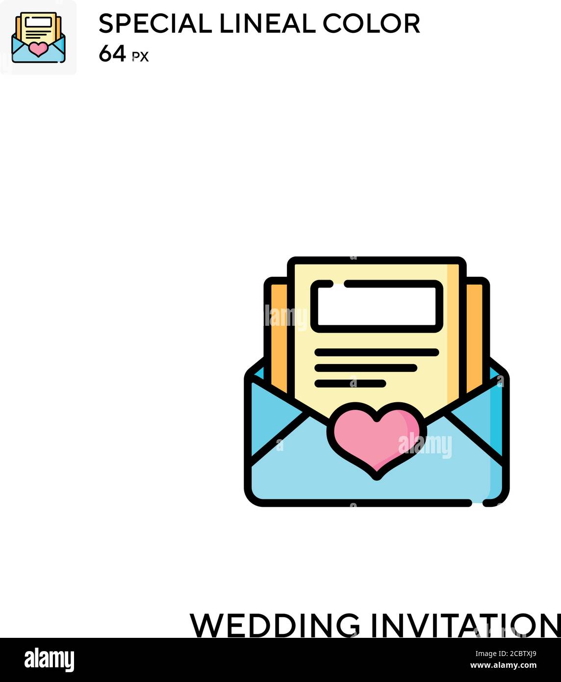 Wedding invitation Special lineal color vector icon. Wedding invitation ...