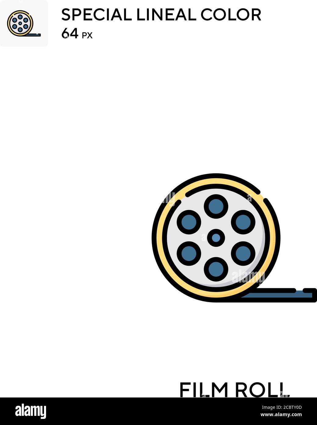 Film roll Special lineal color vector icon. Film roll icons for your ...