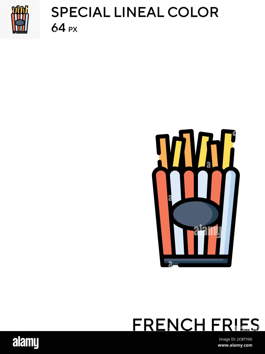 French fries Special lineal color vector icon. French fries icons for ...