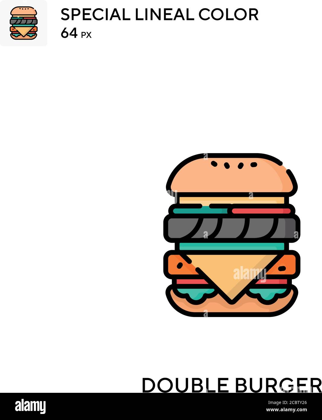 Double burger Special lineal color vector icon. Double burger icons for ...