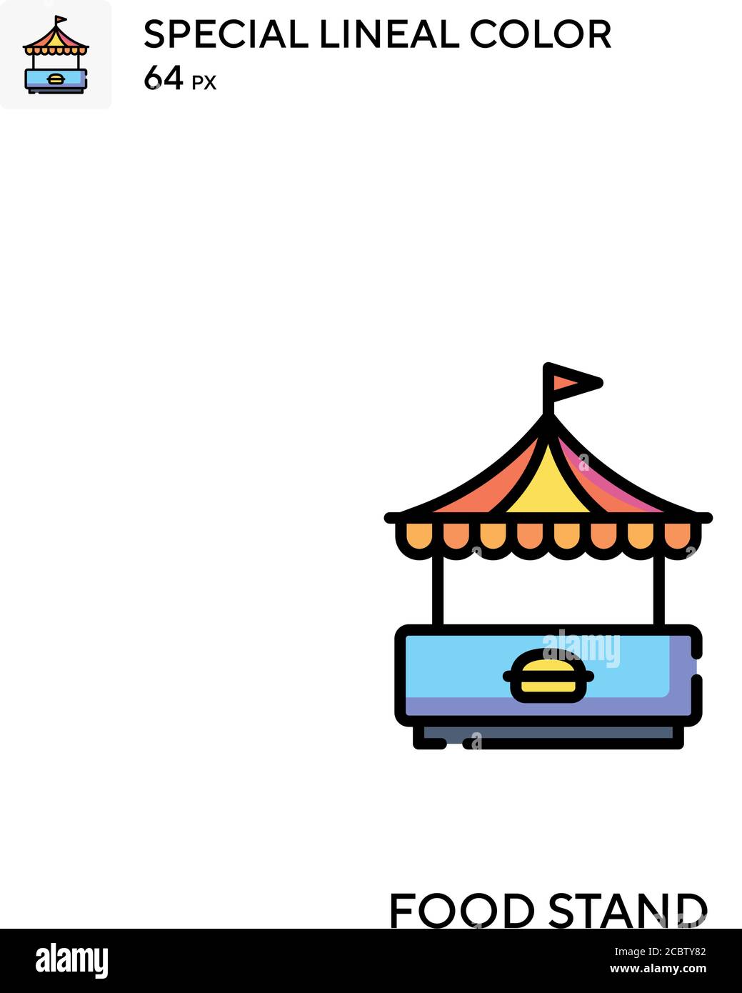 Food stand Special lineal color vector icon. Food stand icons for your ...