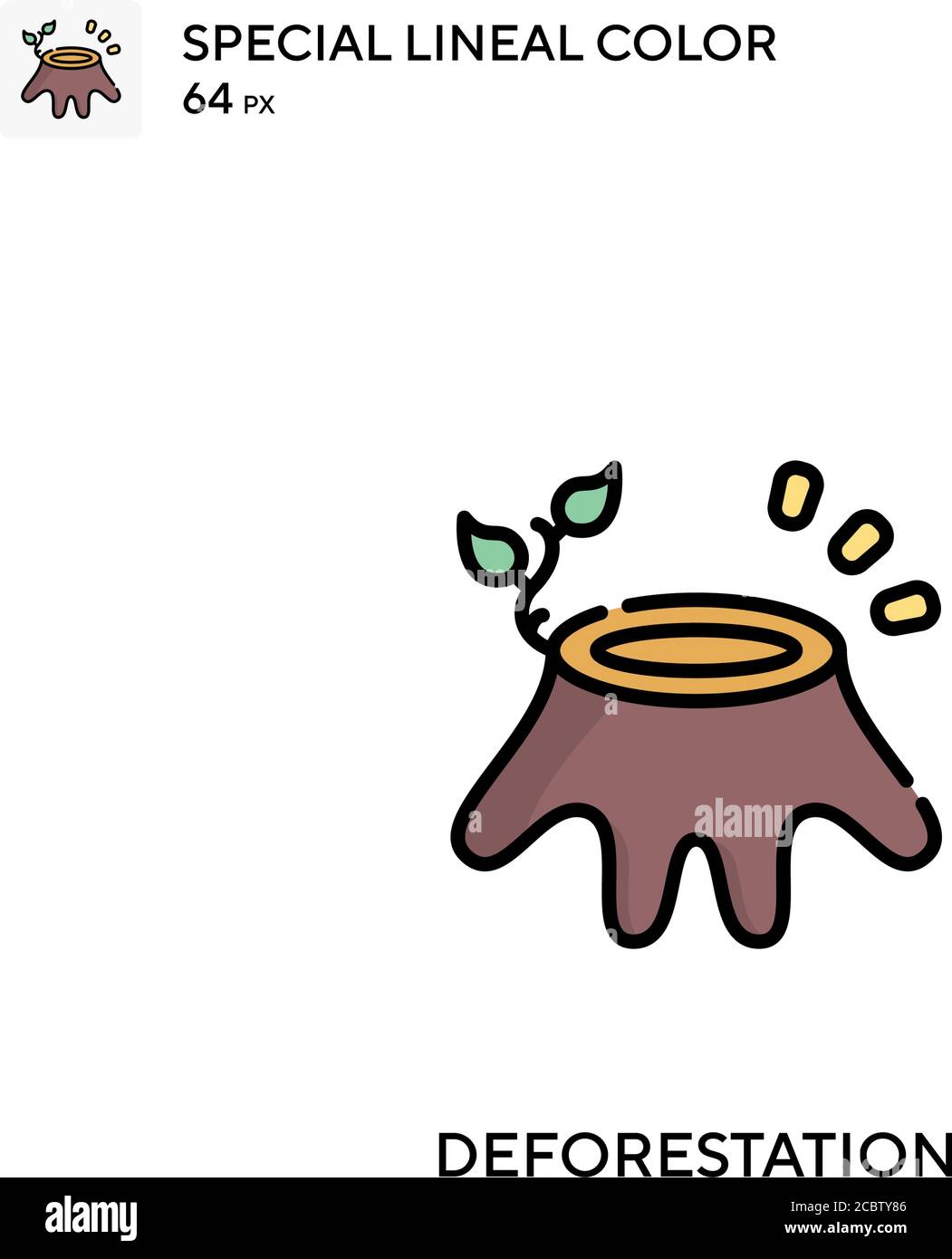 Deforestation Special lineal color vector icon. Deforestation icons for ...