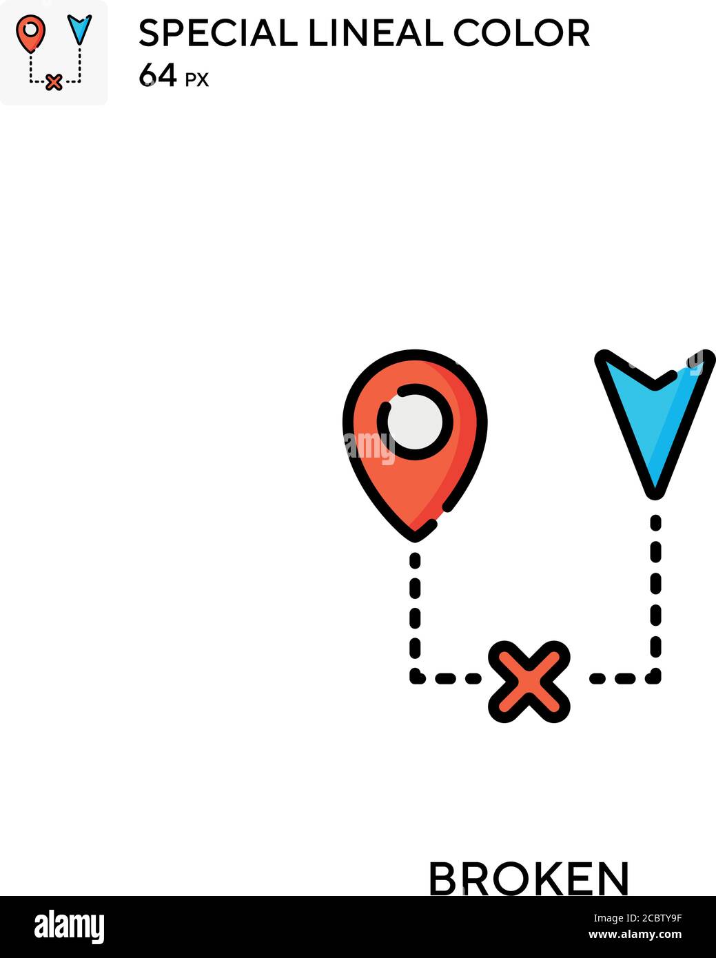 Broken Special lineal color vector icon. Broken icons for your business ...
