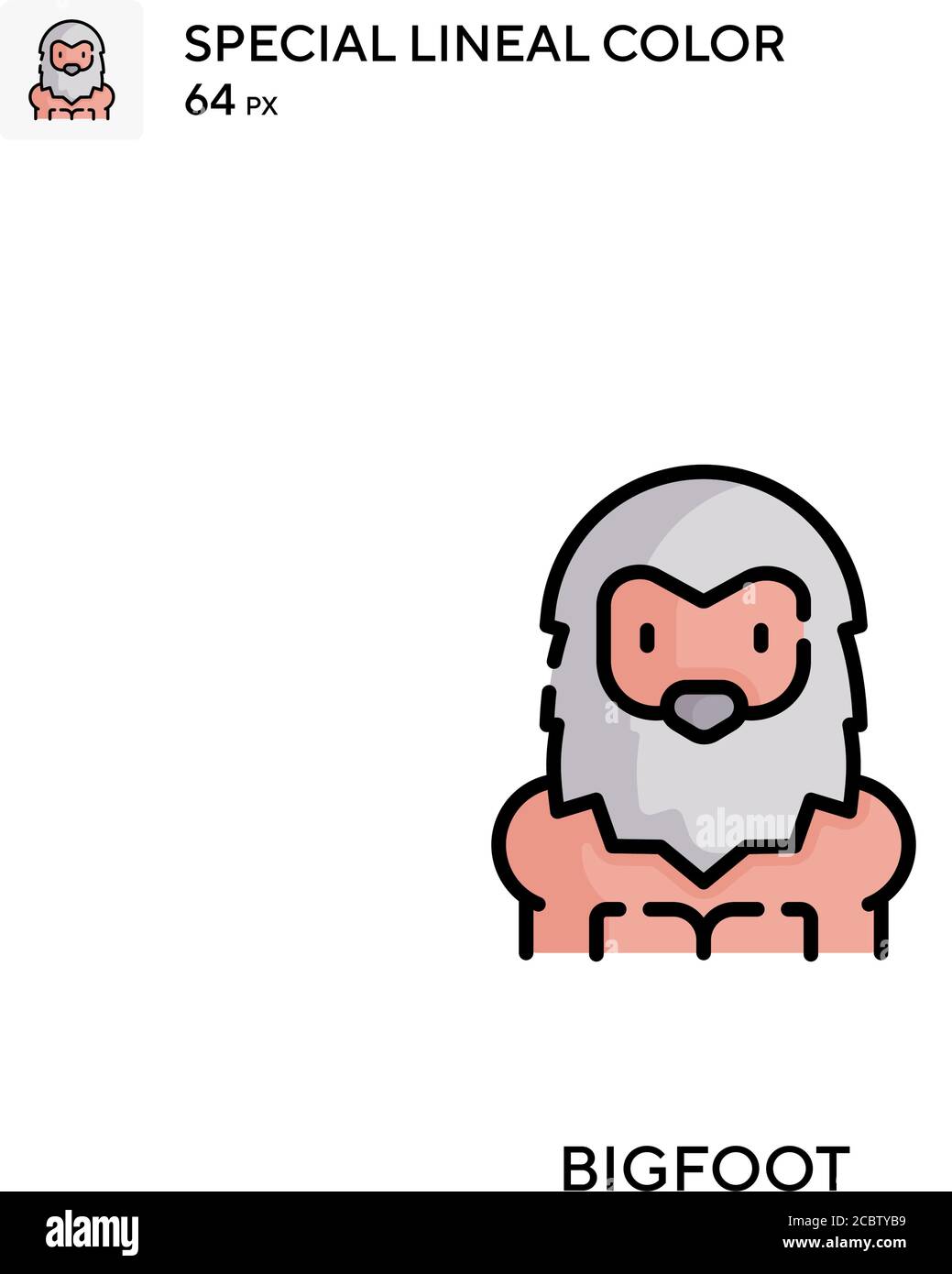 Bigfoot Special lineal color vector icon. Bigfoot icons for your ...