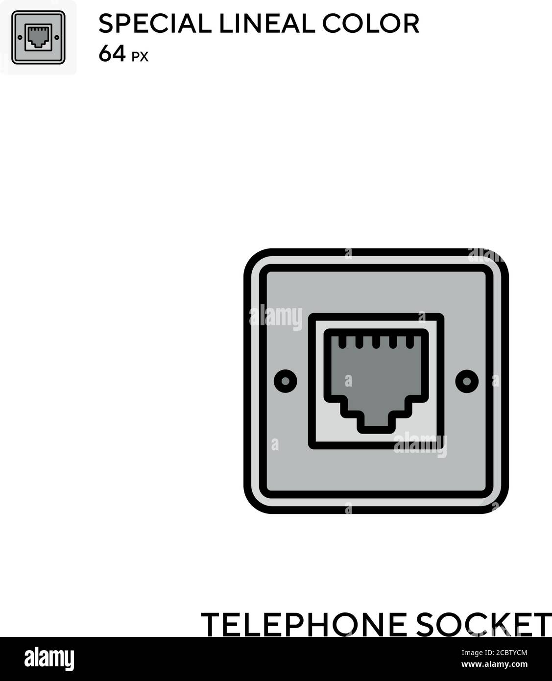 Telephone socket Special lineal color vector icon. Telephone socket ...