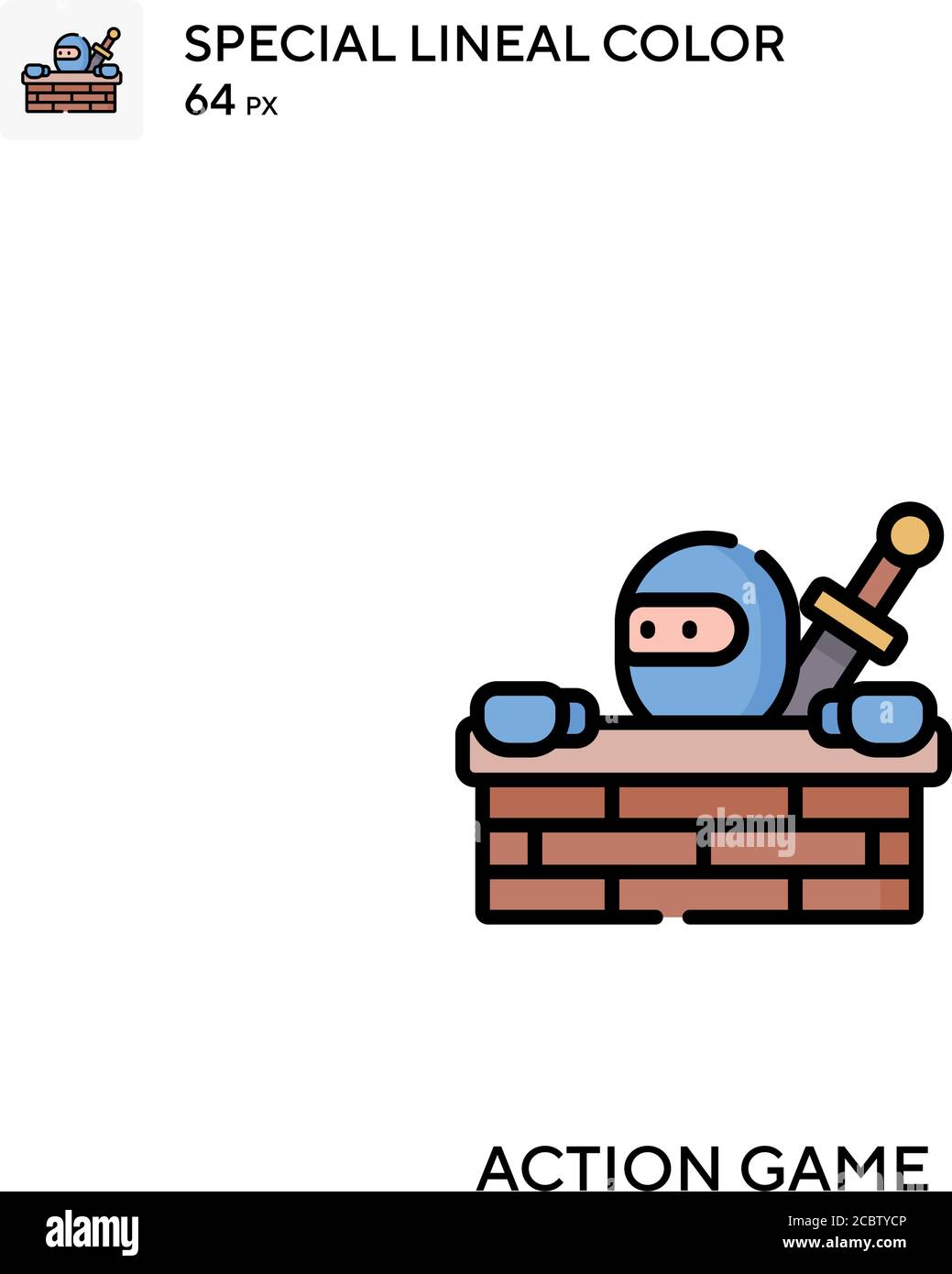 Action game Special lineal color vector icon. Action game icons for ...