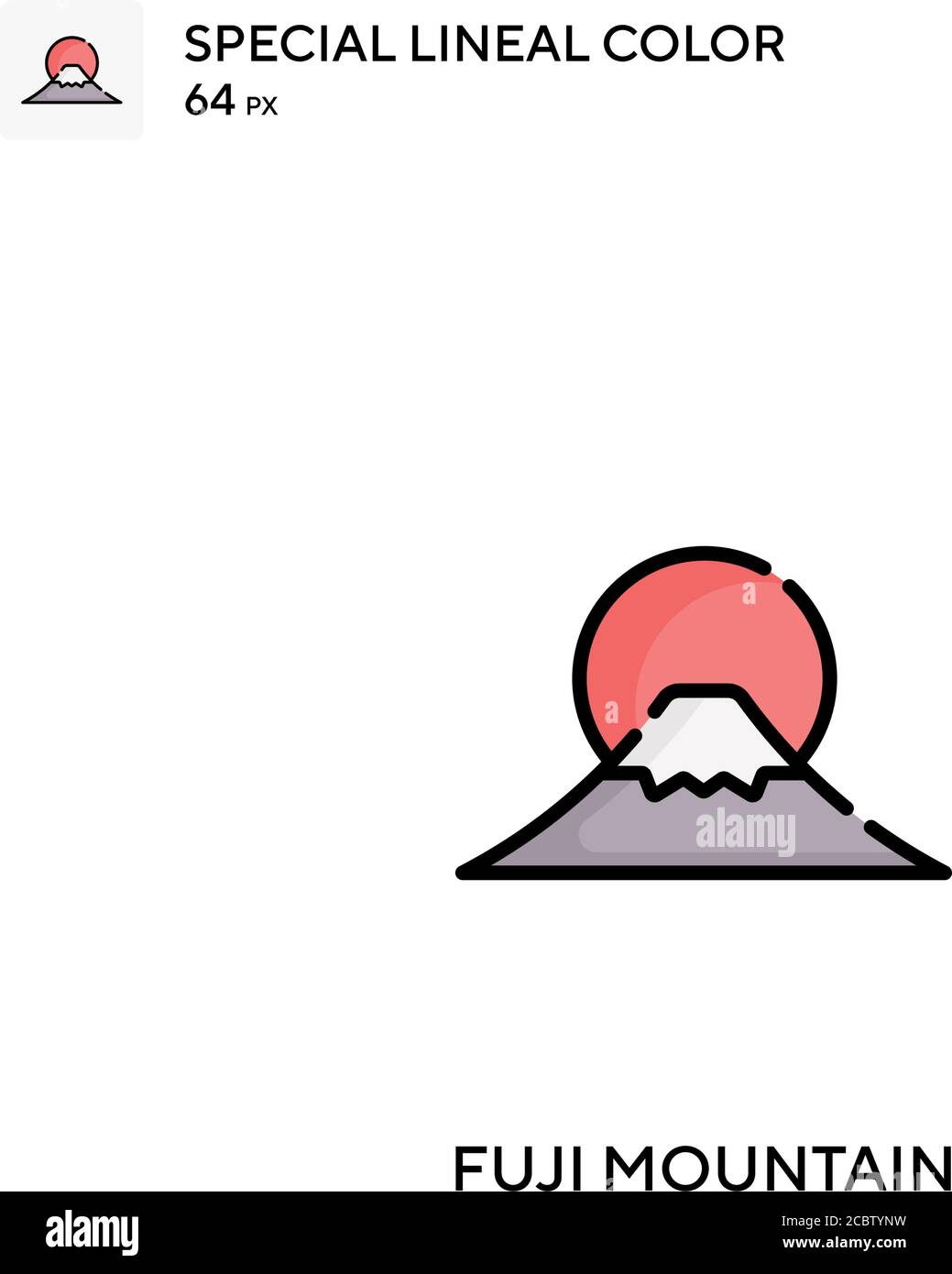 Fuji mountain Special lineal color vector icon. Fuji mountain icons for your business project ...