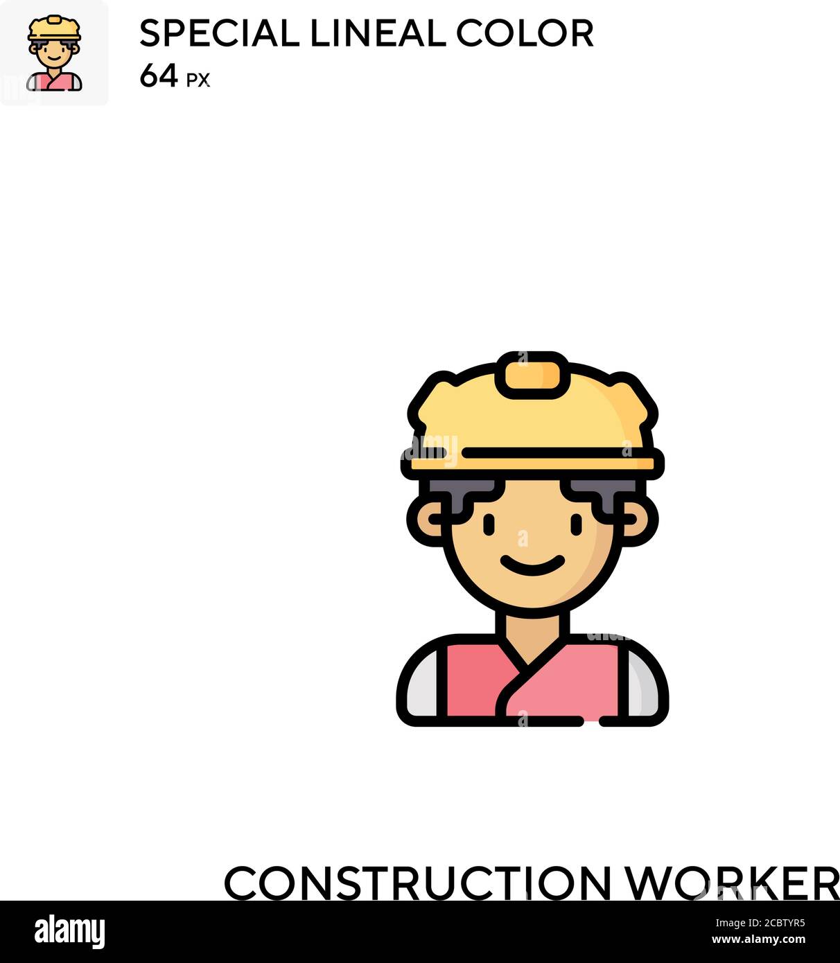 Construction worker Special lineal color vector icon. Construction ...