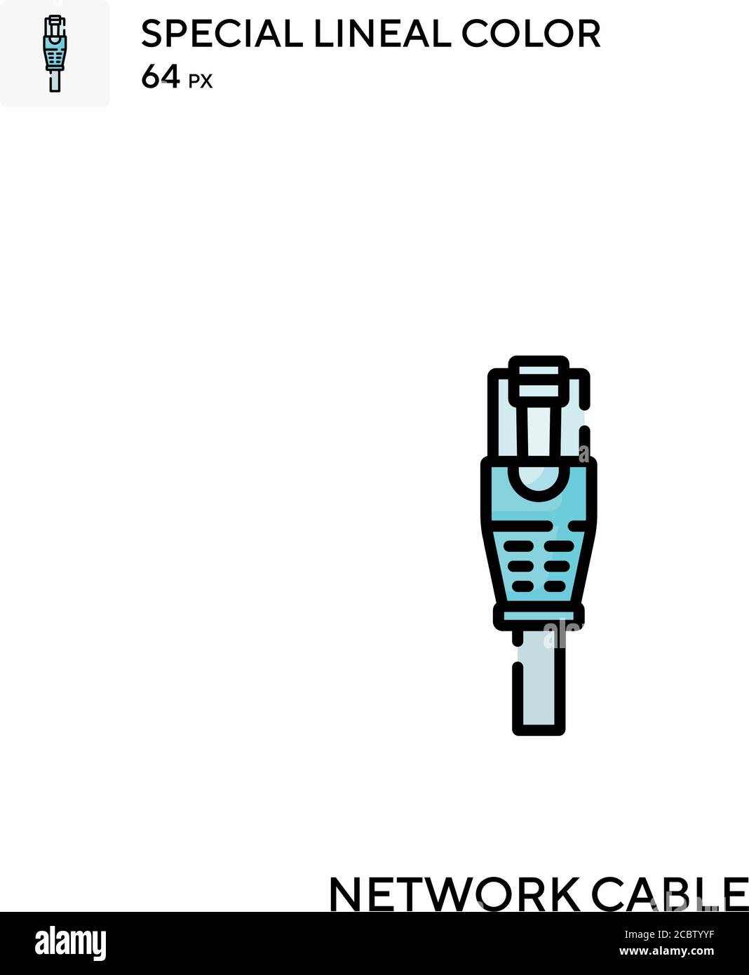 Network cable Special lineal color vector icon. Network cable icons for ...