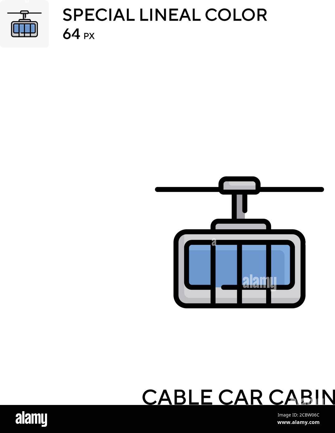 Cable car cabin Special lineal color vector icon. Cable car cabin icons ...