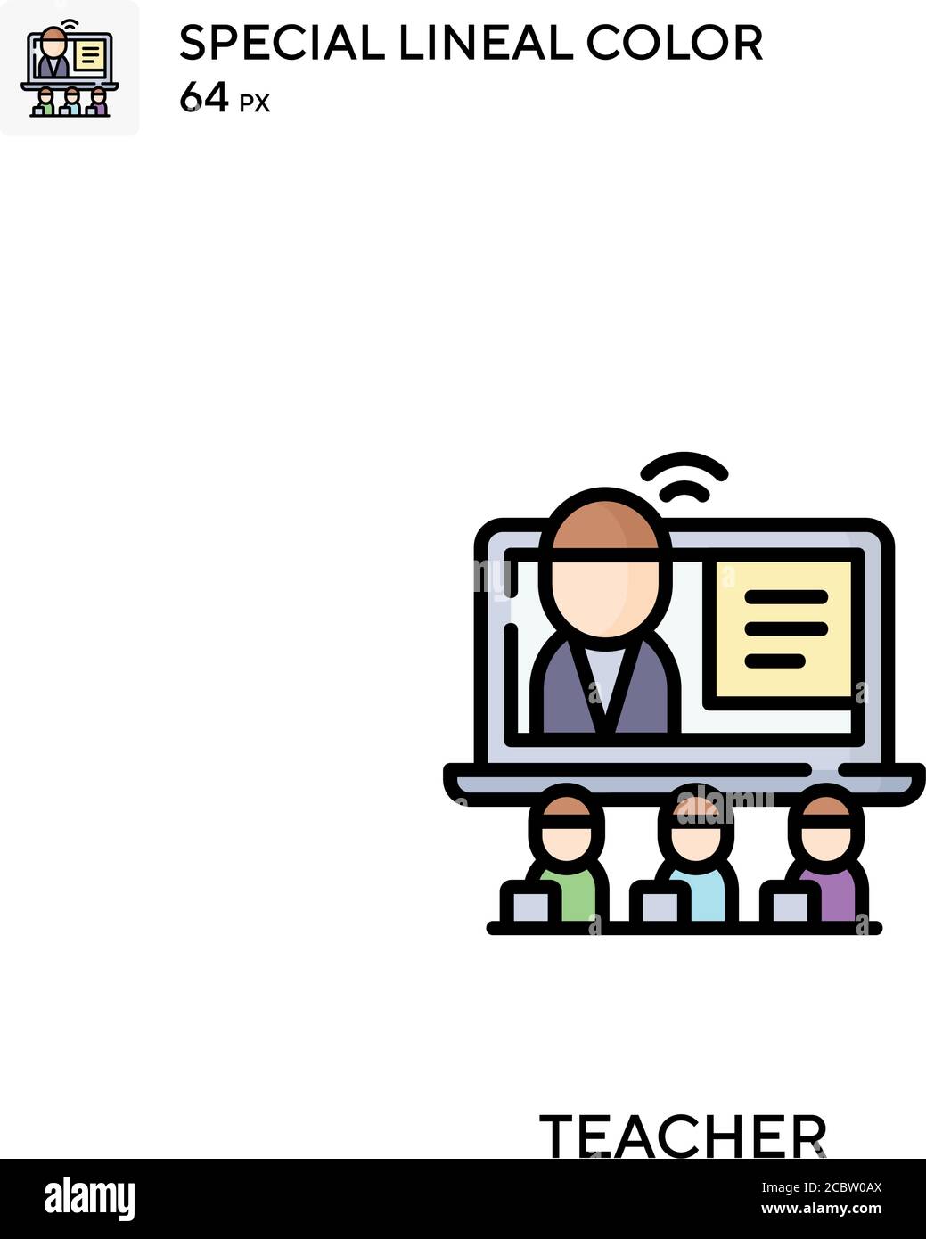 Teacher Special lineal color vector icon. Teacher icons for your ...