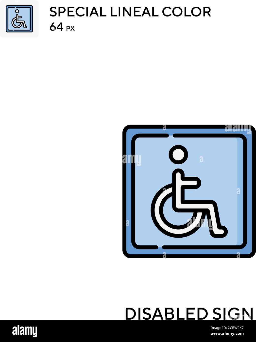 Disabled sign Special lineal color vector icon. Disabled sign icons for ...