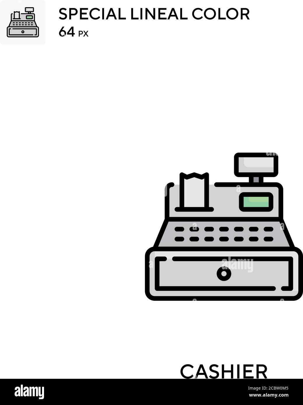 Cashier Special lineal color vector icon. Cashier icons for your ...
