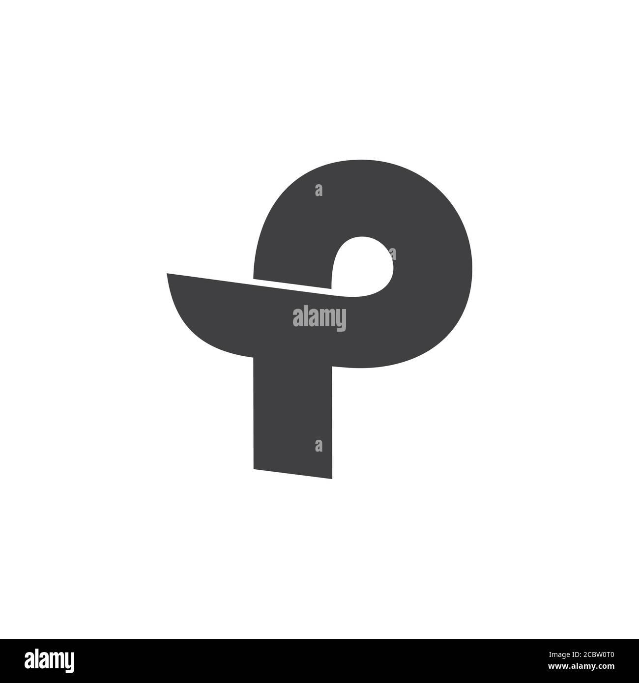 letter p curves overlapping simple logo vector Stock Vector Image & Art ...