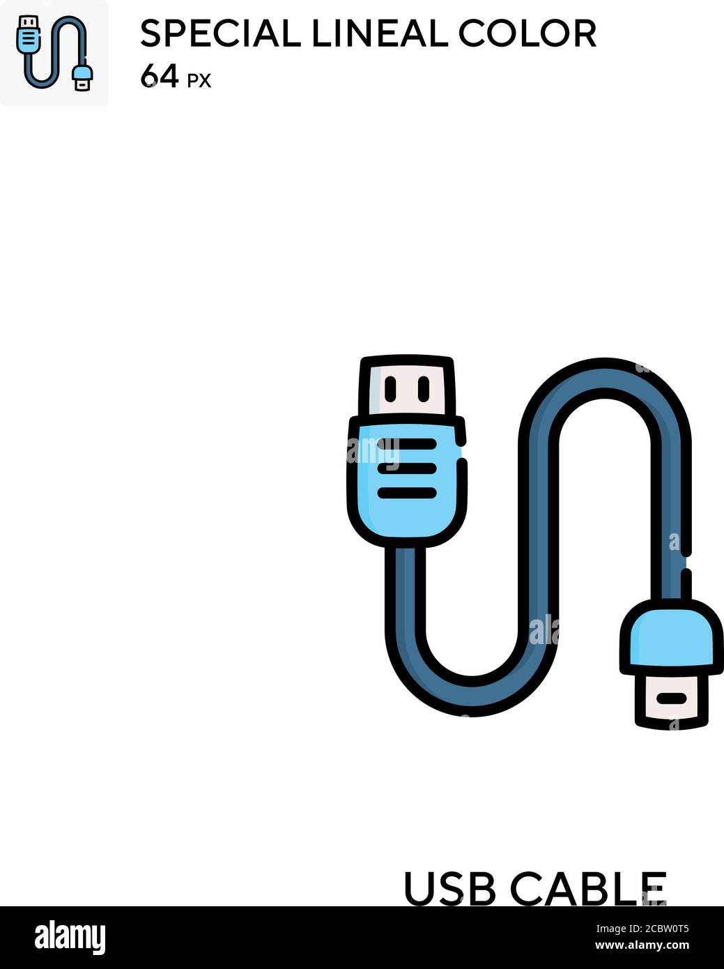 Usb cable Special lineal color vector icon. Usb cable icons for your ...