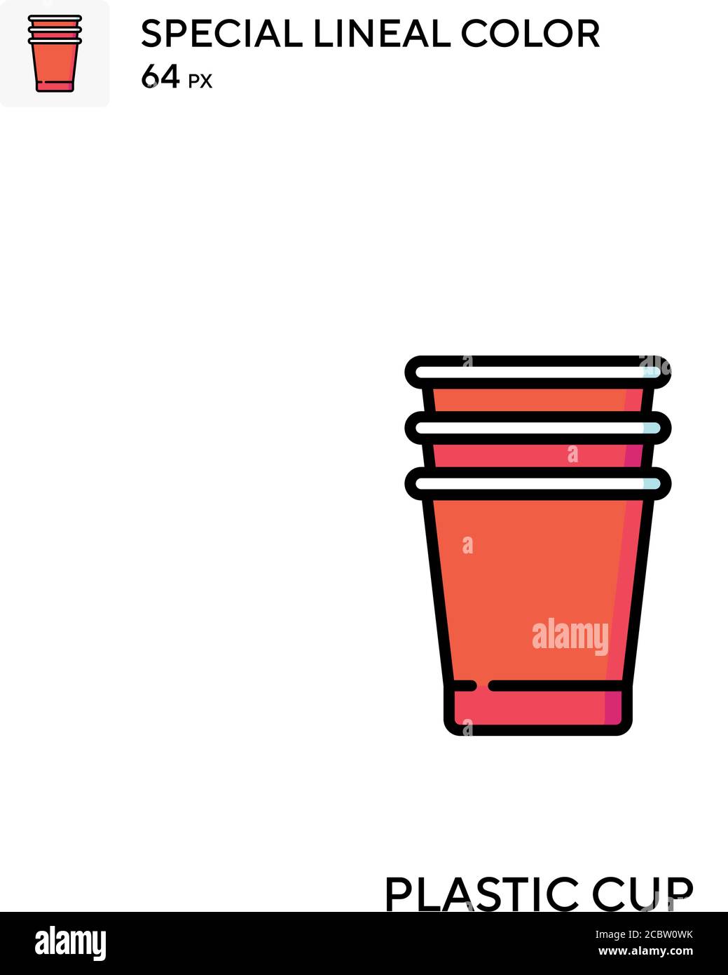 Plastic cup Special lineal color vector icon. Plastic cup icons for your business project Stock ...