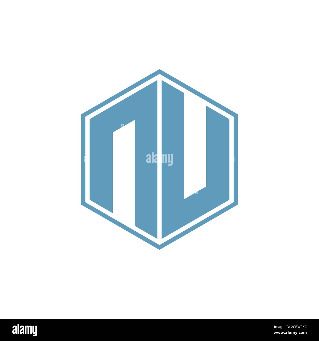 n hexagonal geometric negative space logo vector Stock Vector Image ...