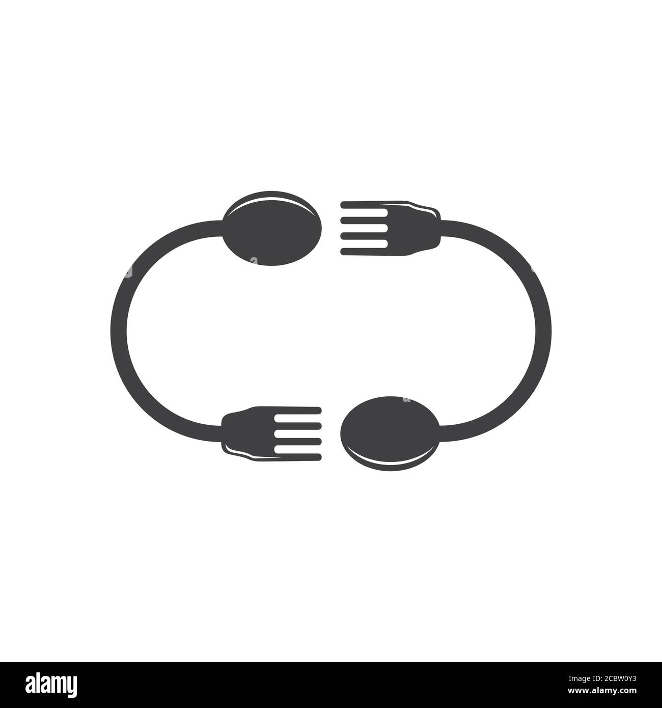 spoon fork circle geometric logo vector Stock Vector Image & Art - Alamy