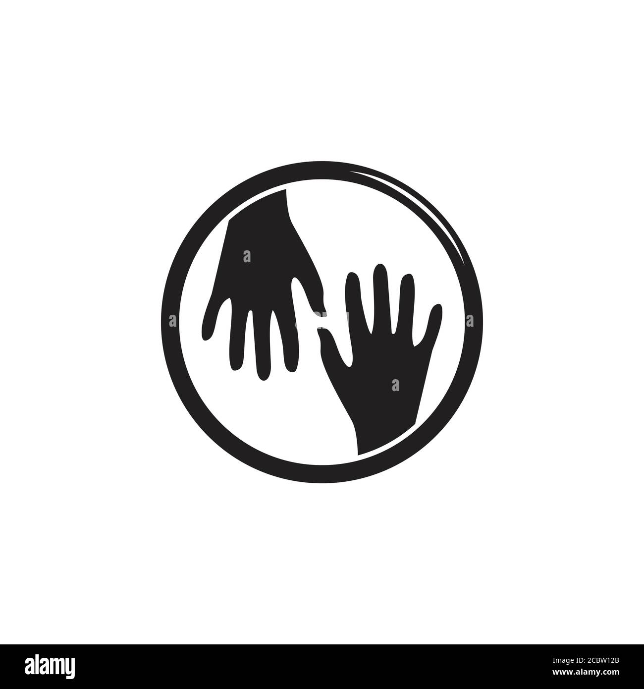 helping hand circle design symbol vector Stock Vector Image & Art - Alamy