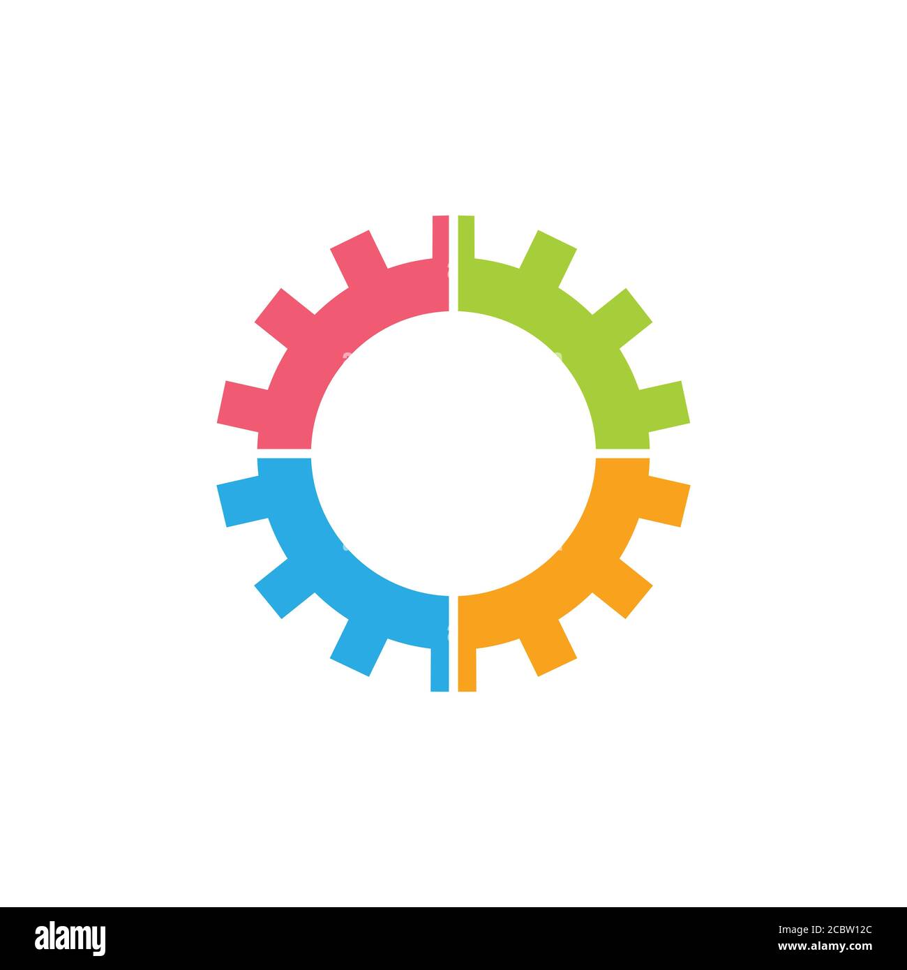 colorful geometric cog wheel logo vector Stock Vector Image & Art - Alamy