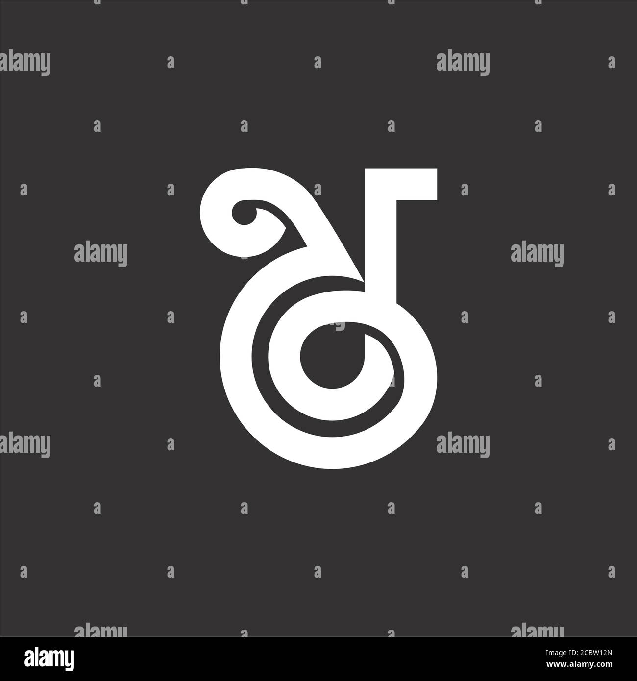letter d overlapping curves line logo vector Stock Vector Image & Art ...