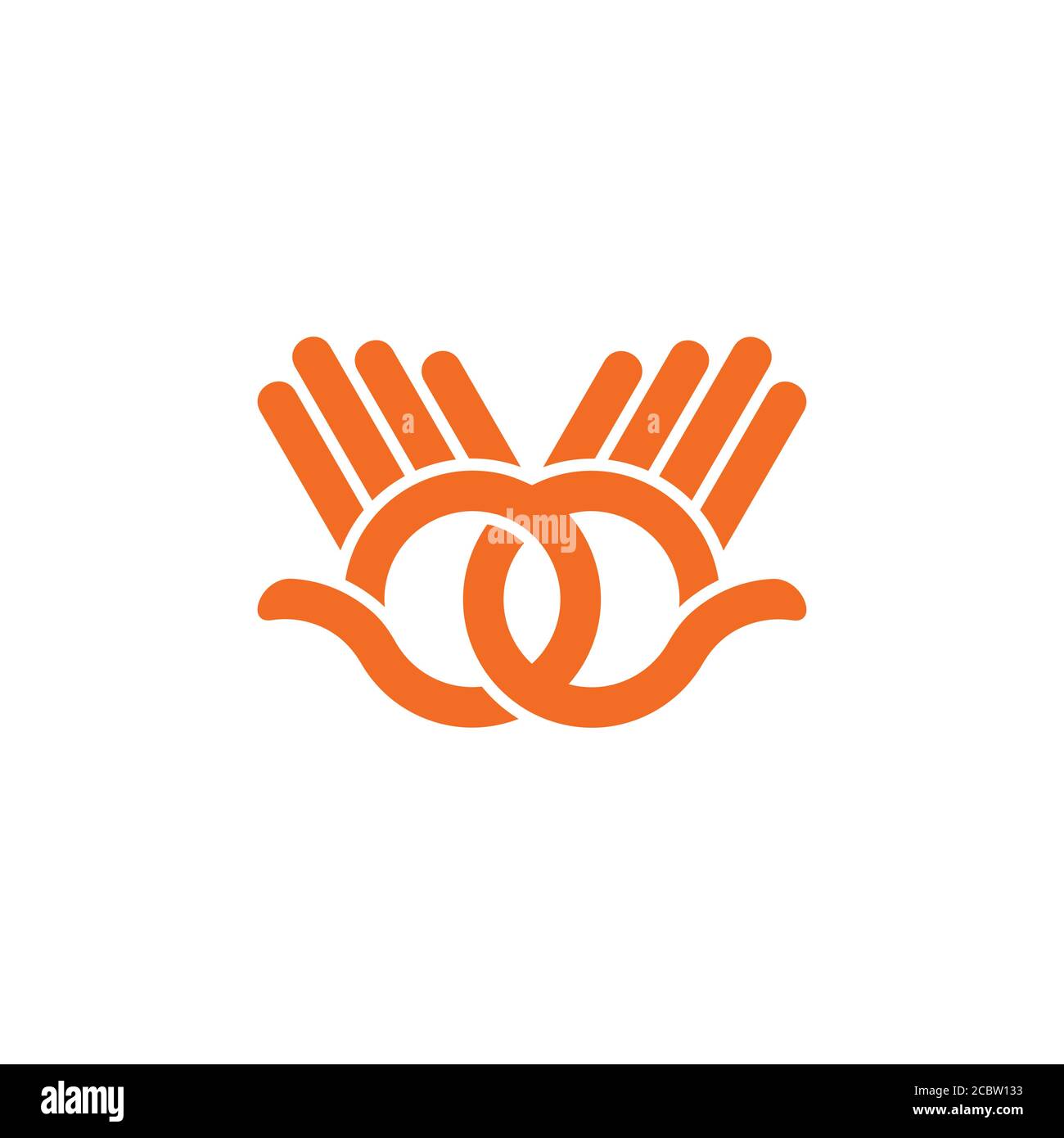 linked hand palm hi lines art symbol decoration vector Stock Vector ...