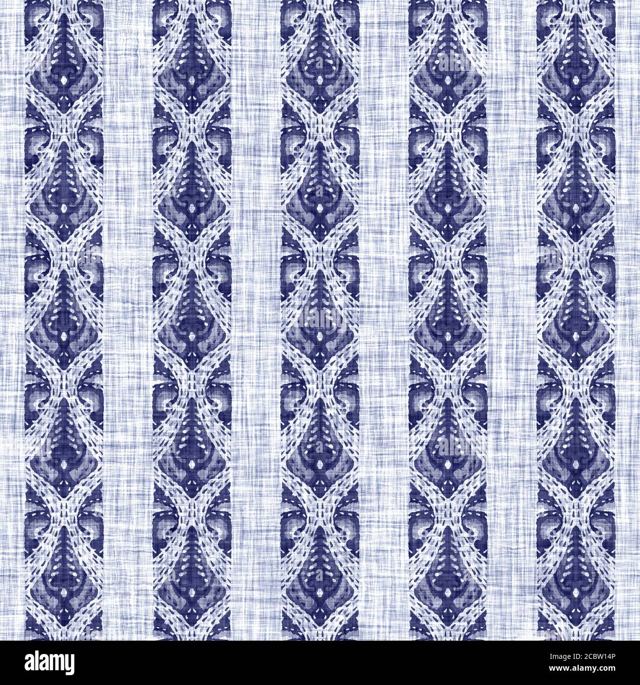 Seamless indigo washed stripe texture. Blue woven boro linen cotton ...