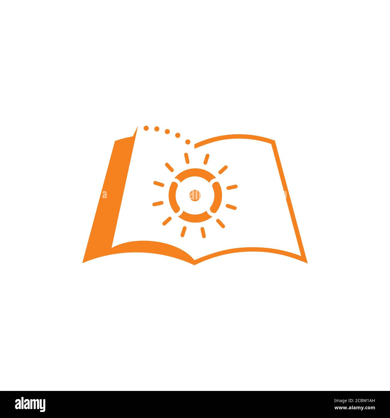 simple book sun light silhouette shadow design logo Stock Vector Image ...