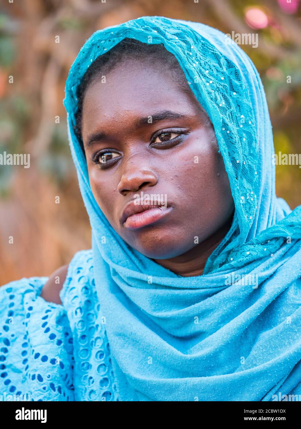 Senegal, Africa - Jan, 2019: Portrait of a beautiful Senegalese woman ...
