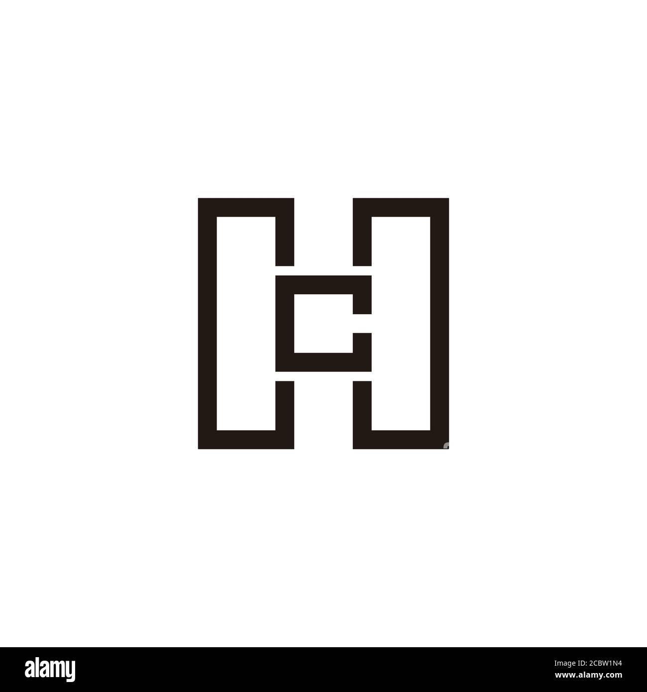 letter hc geometric simple construction logo vector Stock Vector Image ...