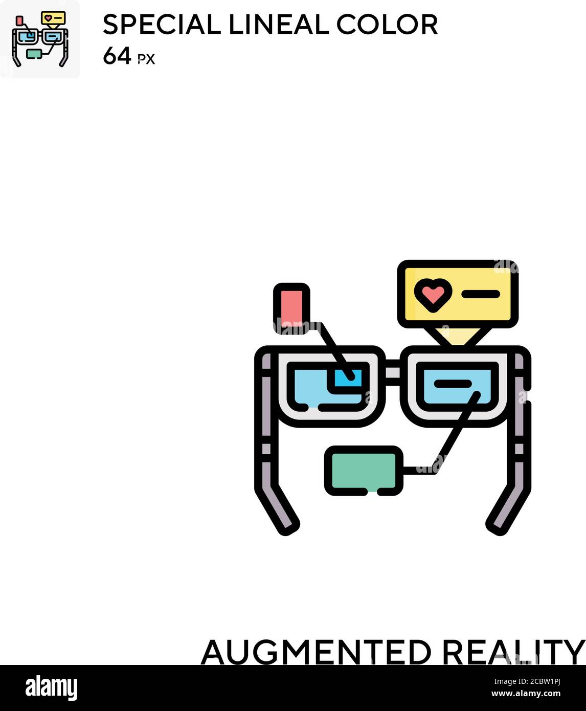 Augmented reality Special lineal color vector icon. Augmented reality ...