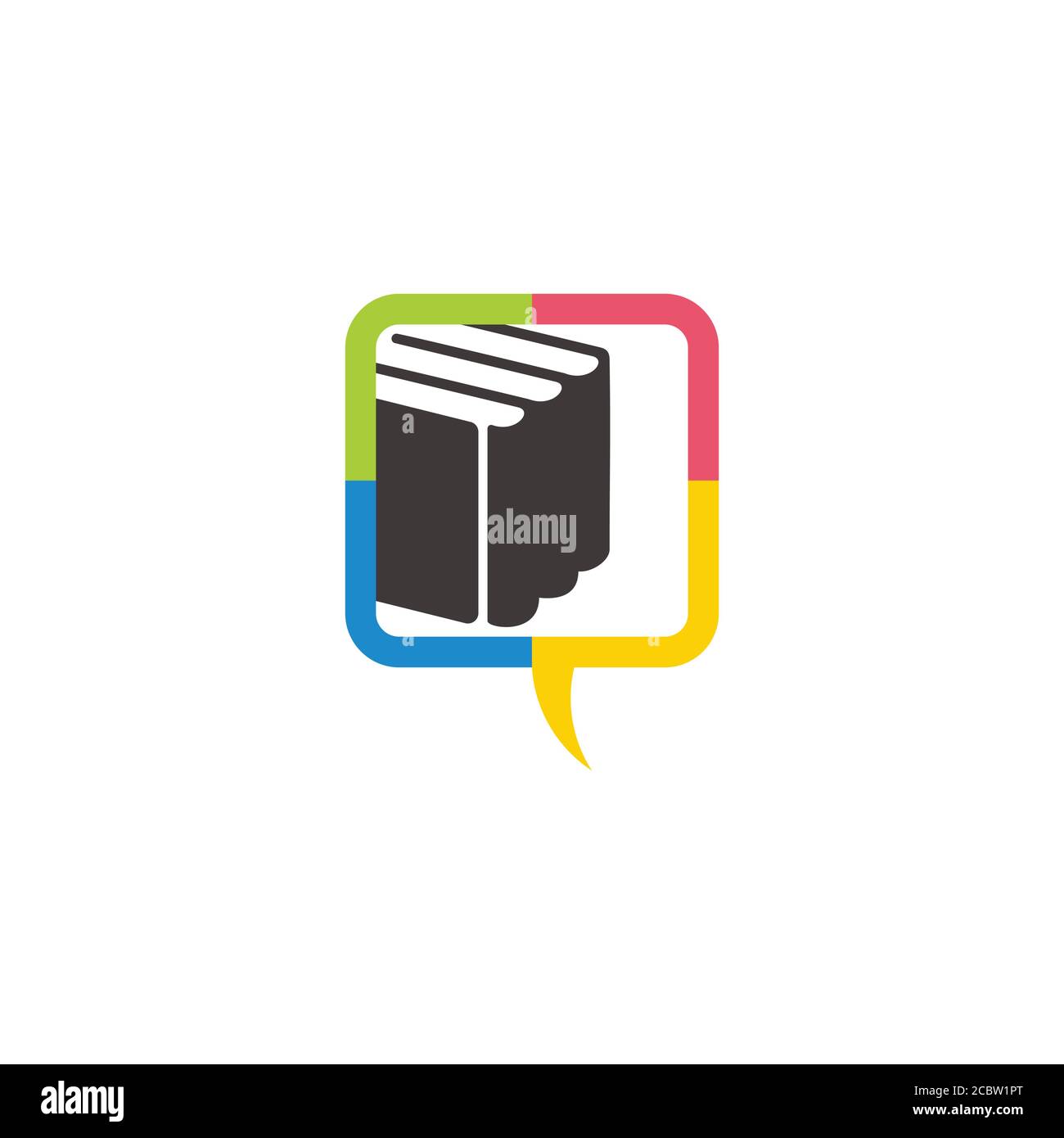 colorful books education talks symbol logo vector Stock Vector Image ...