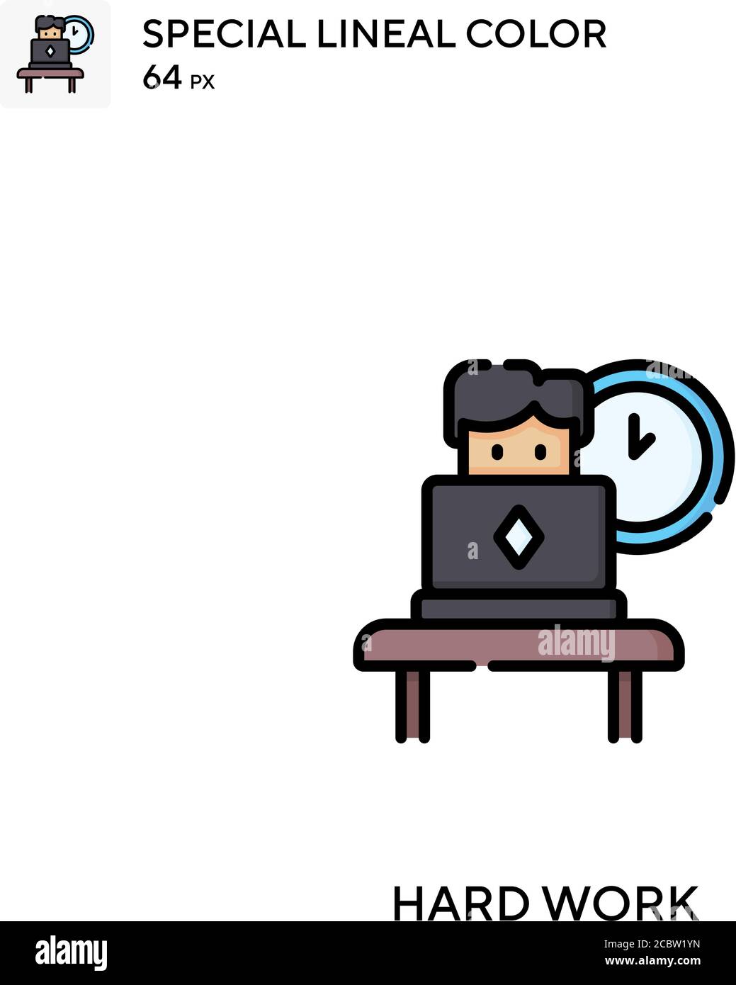 Hard work Special lineal color vector icon. Hard work icons for your ...