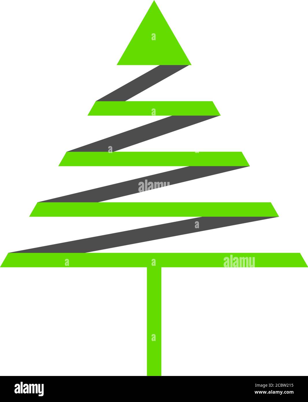 green pine tree triangle ribbon arrow logo vector Stock Vector Image ...