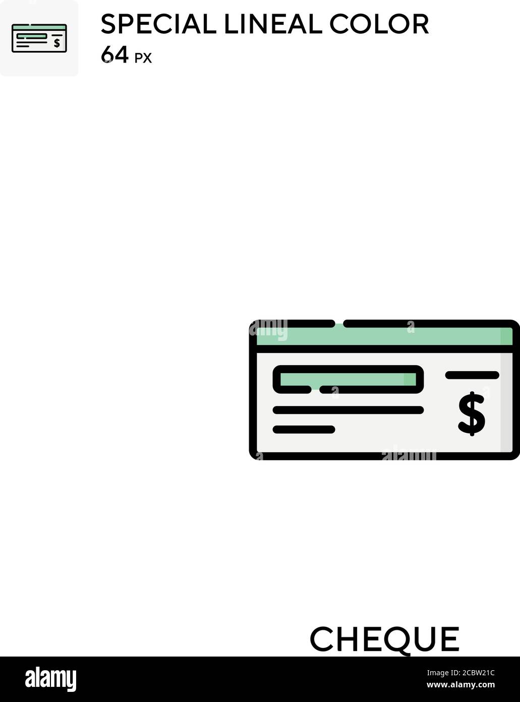 Cheque Special lineal color vector icon. Cheque icons for your business ...