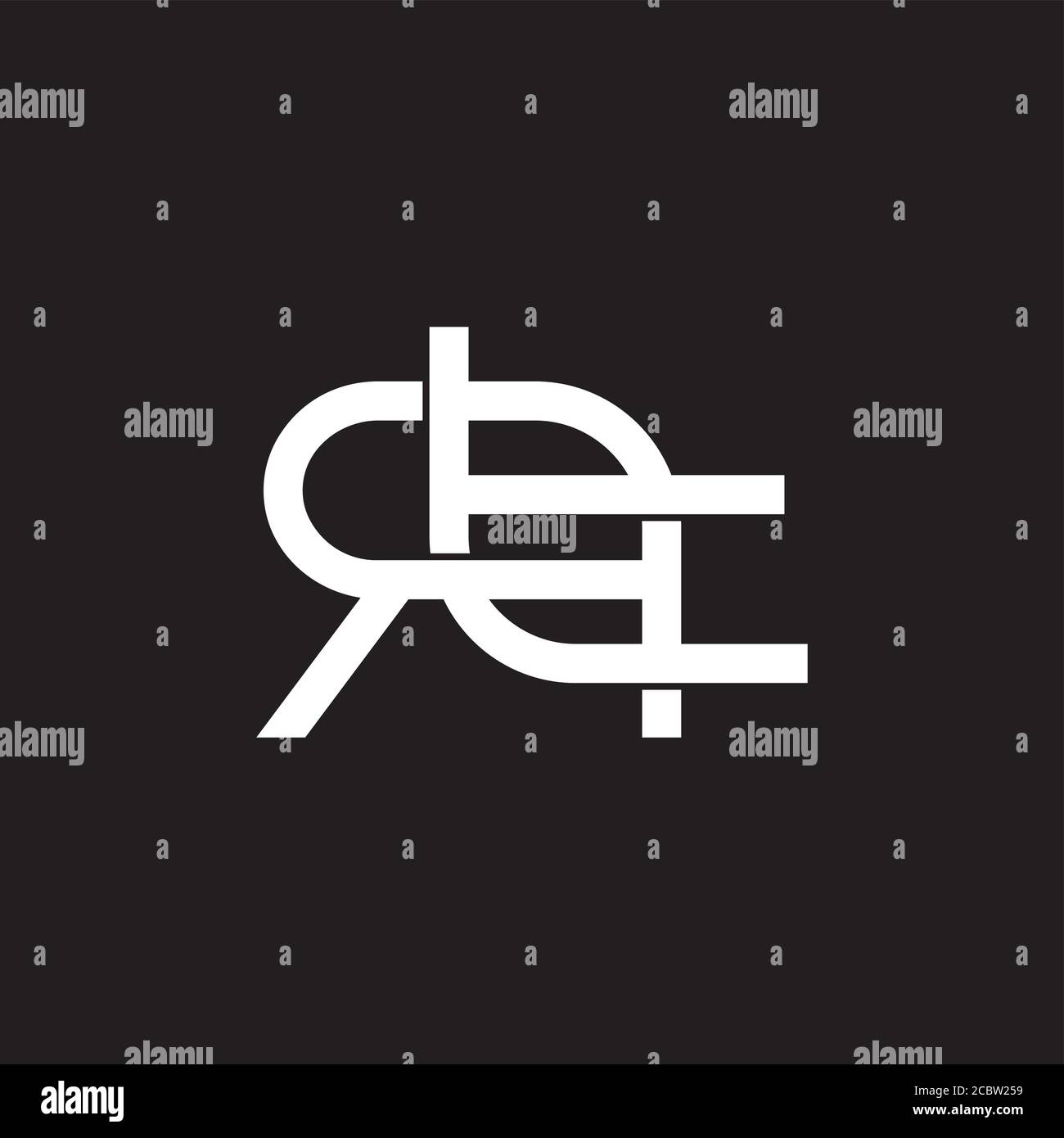 letter rt linked flat geometric overlap line design symbol logo vector ...