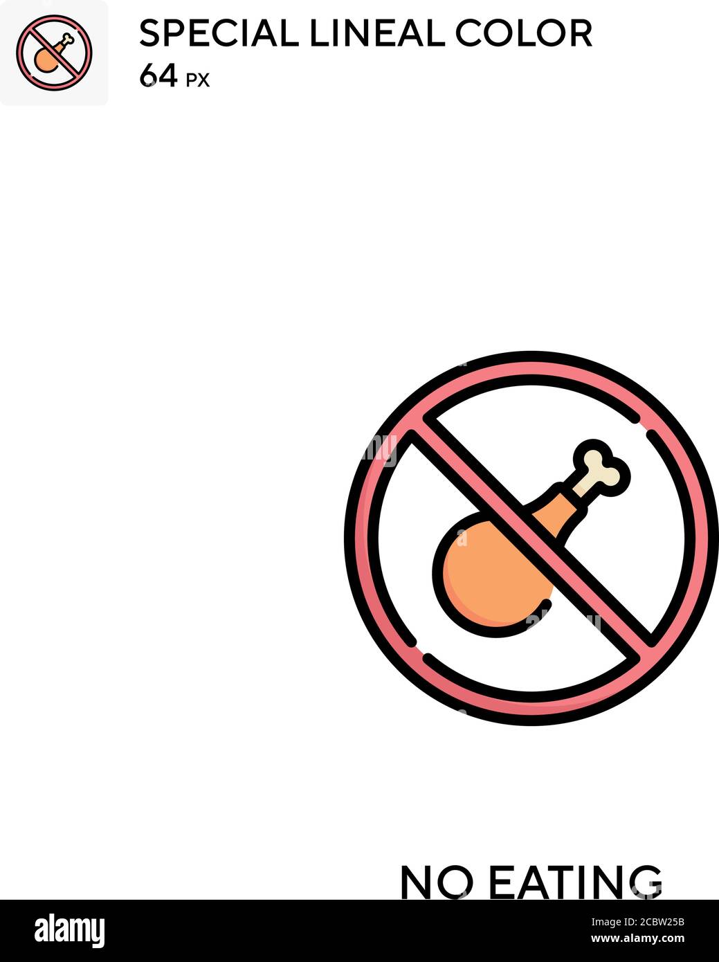 No eating Special lineal color vector icon. No eating icons for your ...