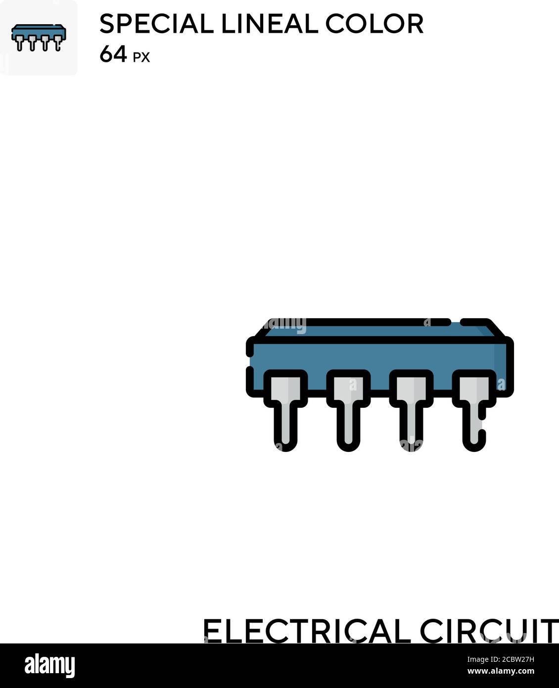 Electrical circuit Special lineal color vector icon. Electrical circuit ...